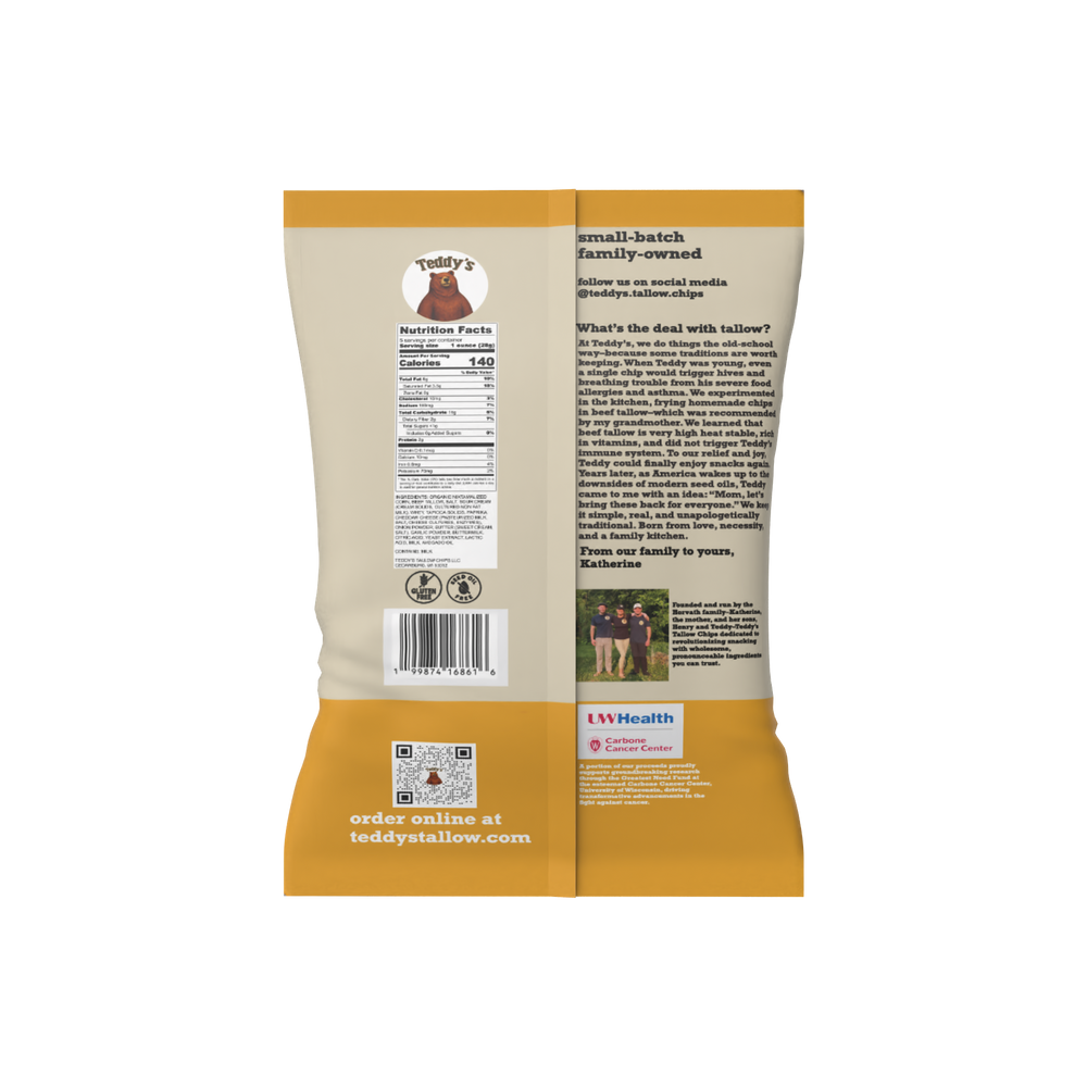 Teddy's Tallow Chips - Beef Tallow Chips & Skincare | Zero Seed Oils
