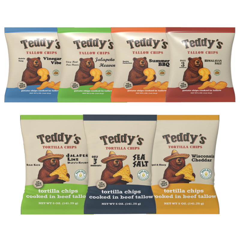 Teddy's Tallow Chips - Beef Tallow Chips & Skincare | Zero Seed Oils